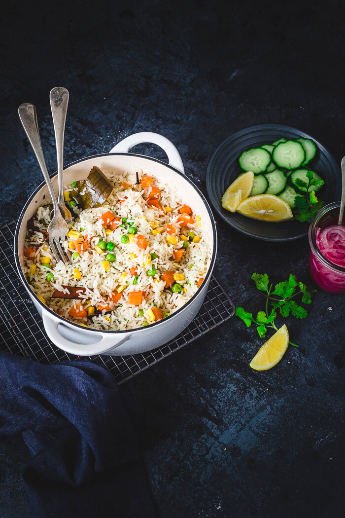 Easy Vegetable Pilau Rice - Sandhya's Kitchen