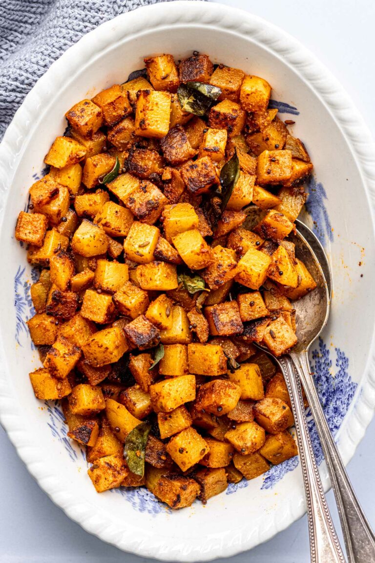 Potato fry (South Indian aloo fry) - Sandhya's Kitchen