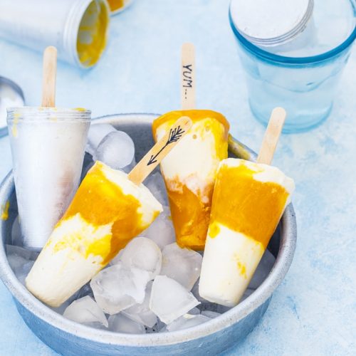 5 Minute Mango Yogurt Popsicles Recipe | Mango Popsicles