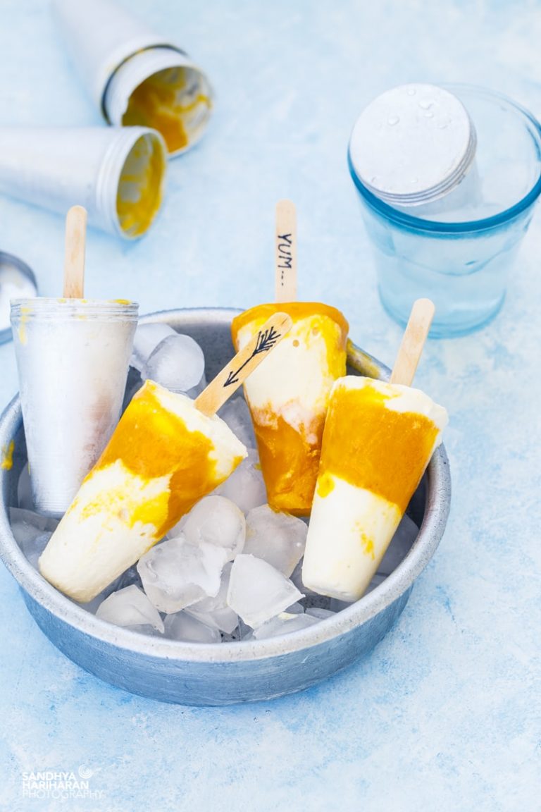 5 Minute Mango Yogurt Popsicles Recipe | Mango Popsicles