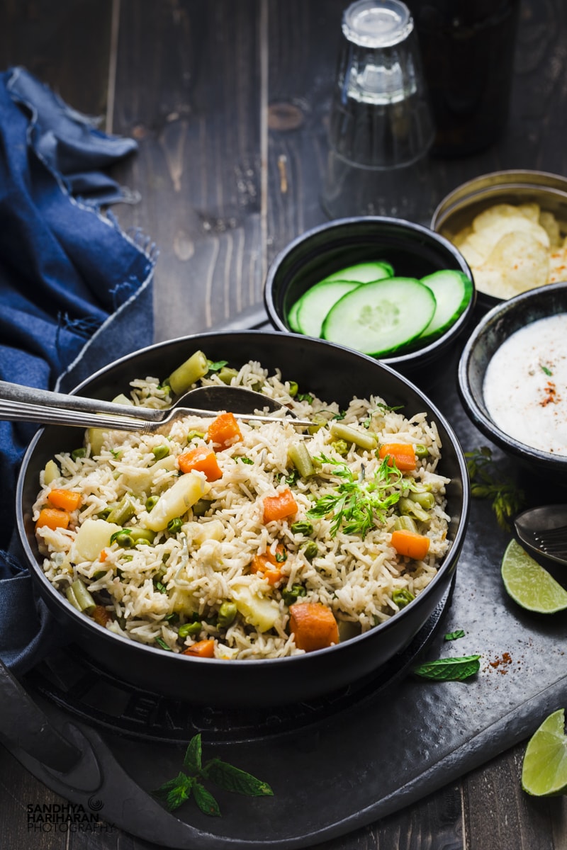 Instant Pot Vegetable Pulao { Pulav Rice } | Pressure cooker Pulao Rice