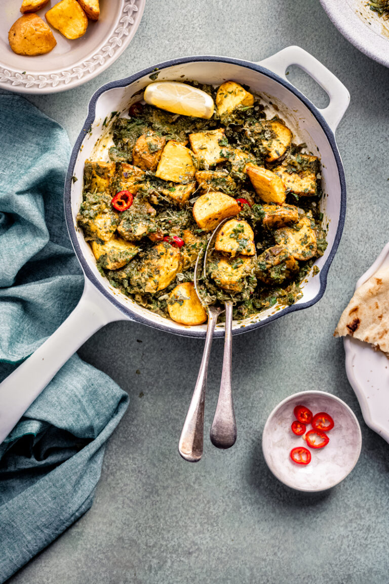 Easy Saag Aloo recipe | Aloo Palak - Sandhya's Kitchen