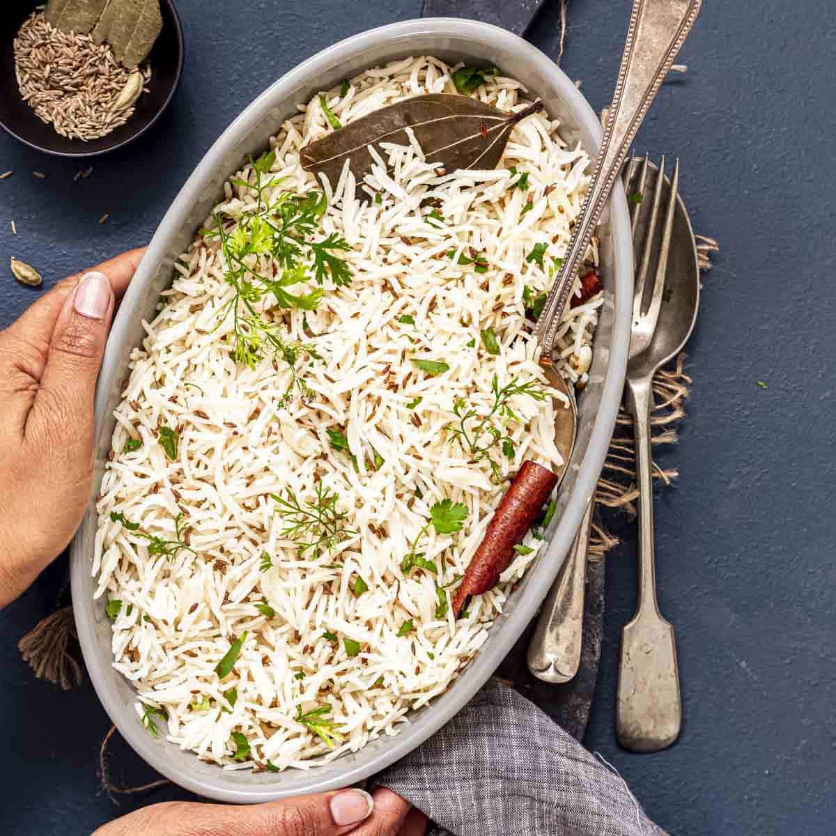 Jeera Rice Recipe { Indian Cumin Rice} - Sandhya's Kitchen
