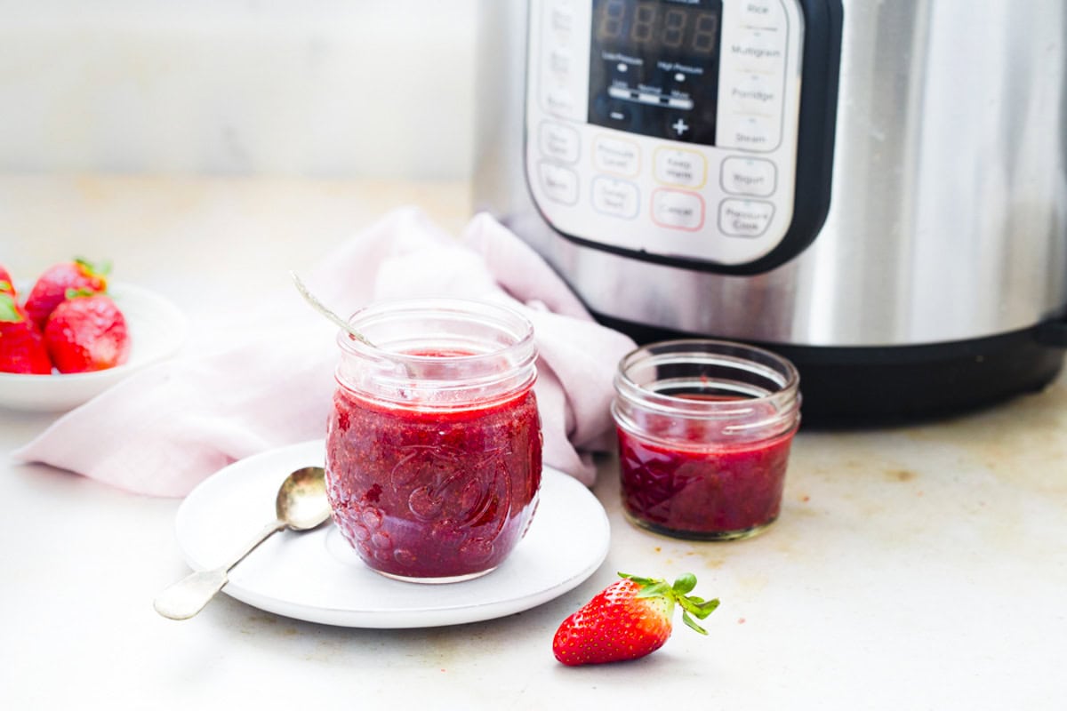 Instant Pot Strawberry Jam Recipe - Sandhya's Kitchen