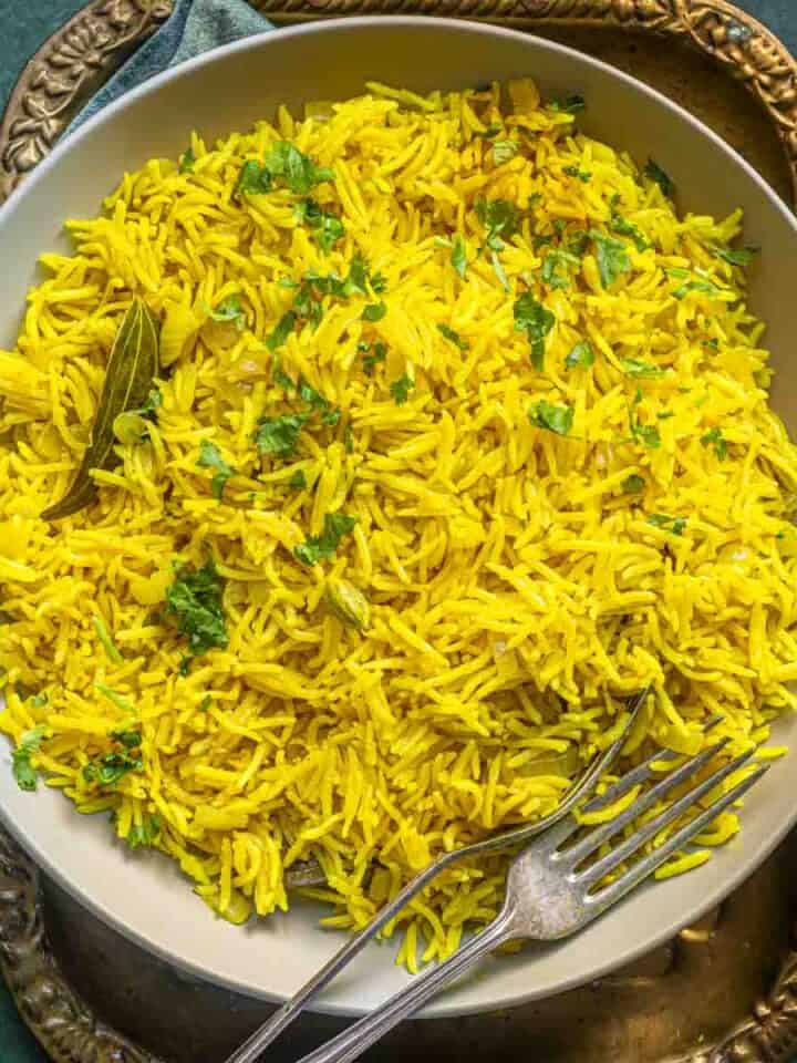 Easy Mushroom Pilau Rice - Sandhya's Kitchen