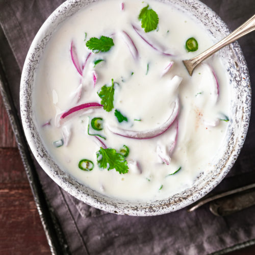 Easy Onion Raita - Sandhya's Kitchen