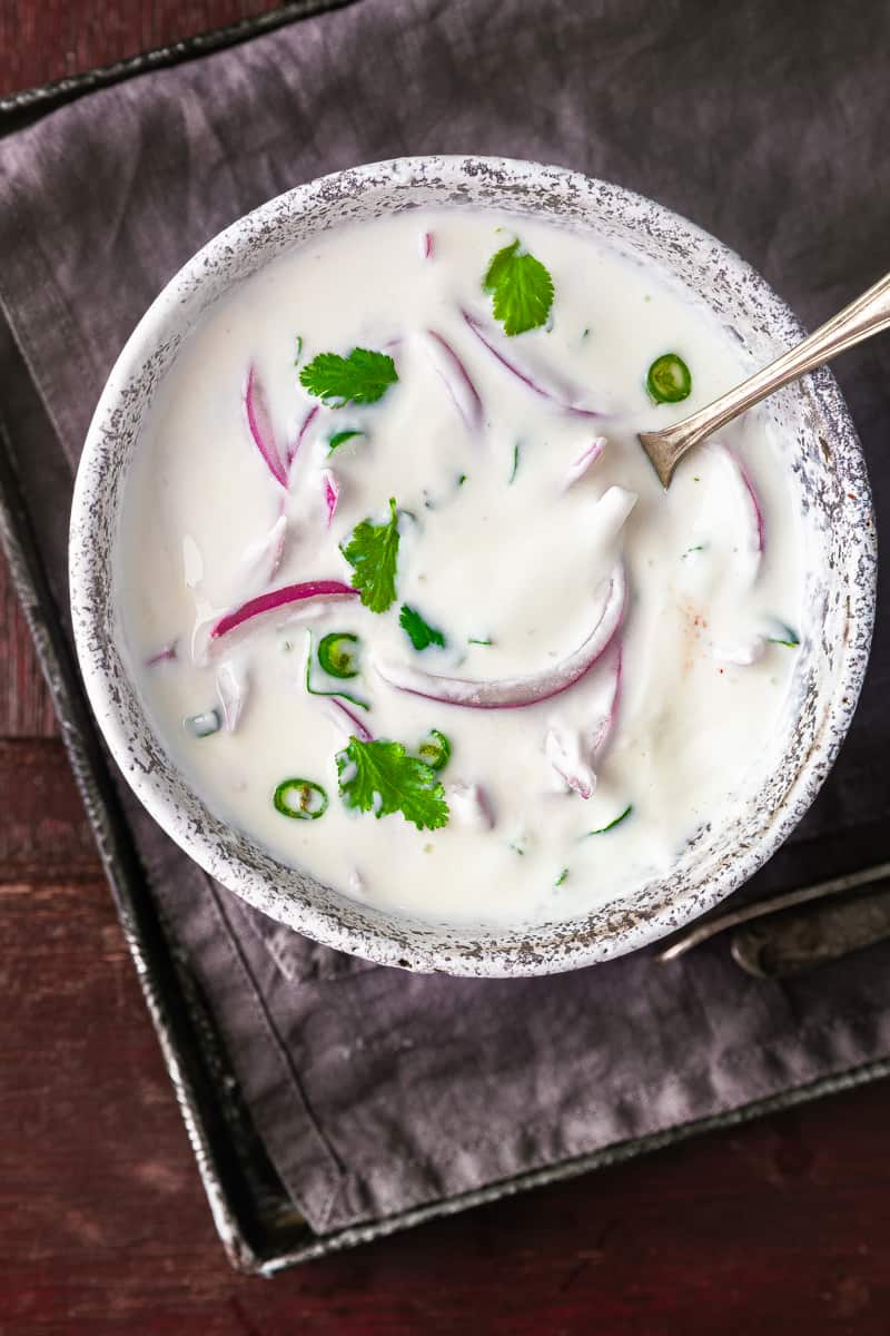 Easy Onion Raita - Sandhya's Kitchen