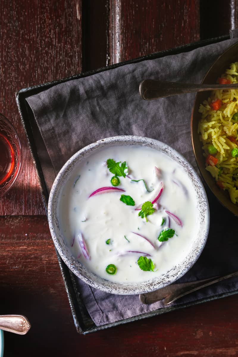 Easy Onion Raita - Sandhya's Kitchen