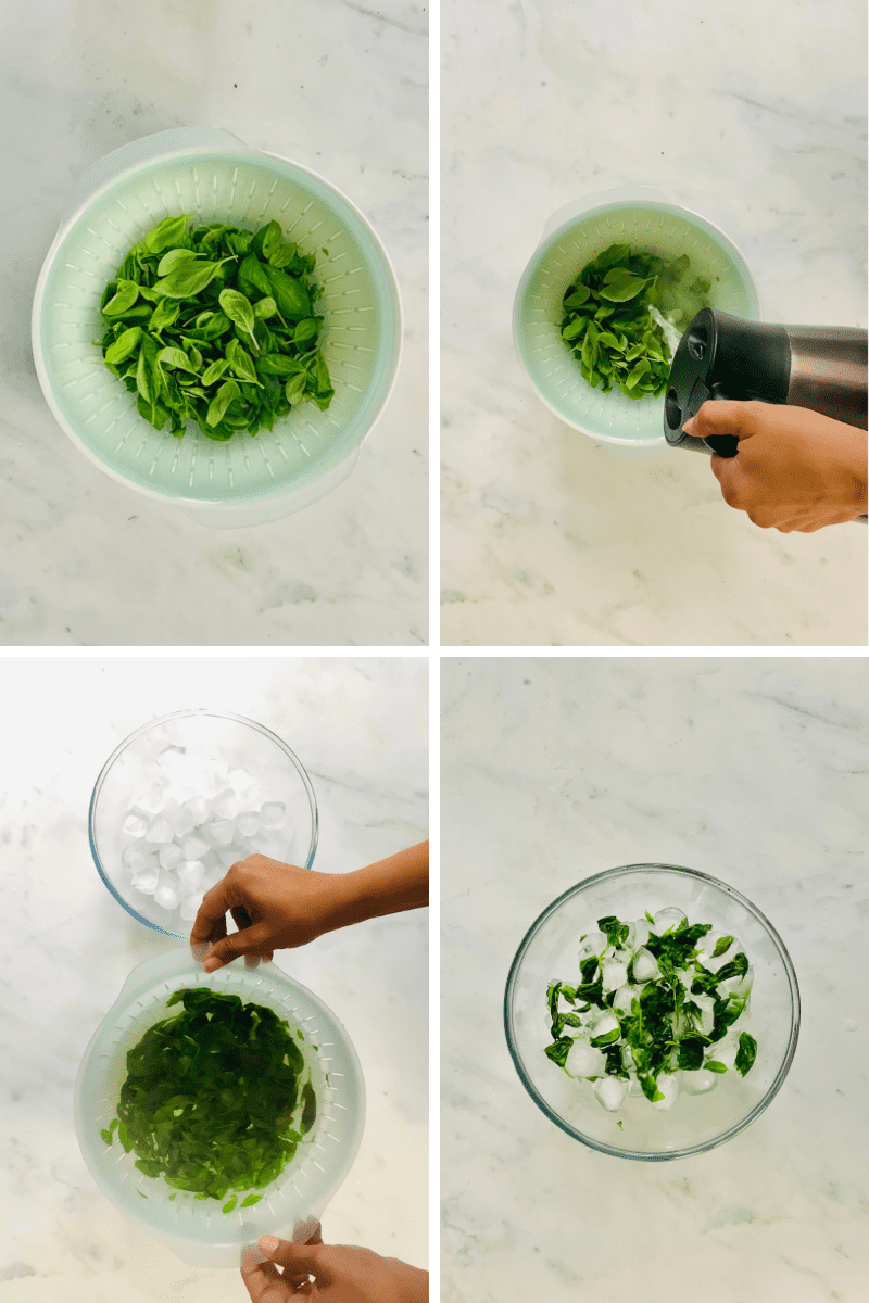 Fresh Basil Oil (Basil infused olive oil) - Sandhya's Kitchen