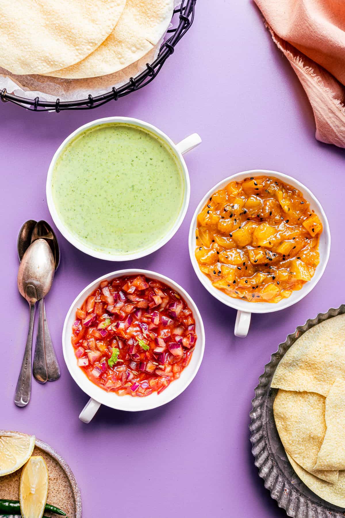 Easy Indian Poppadom Dips - Sandhya's Kitchen