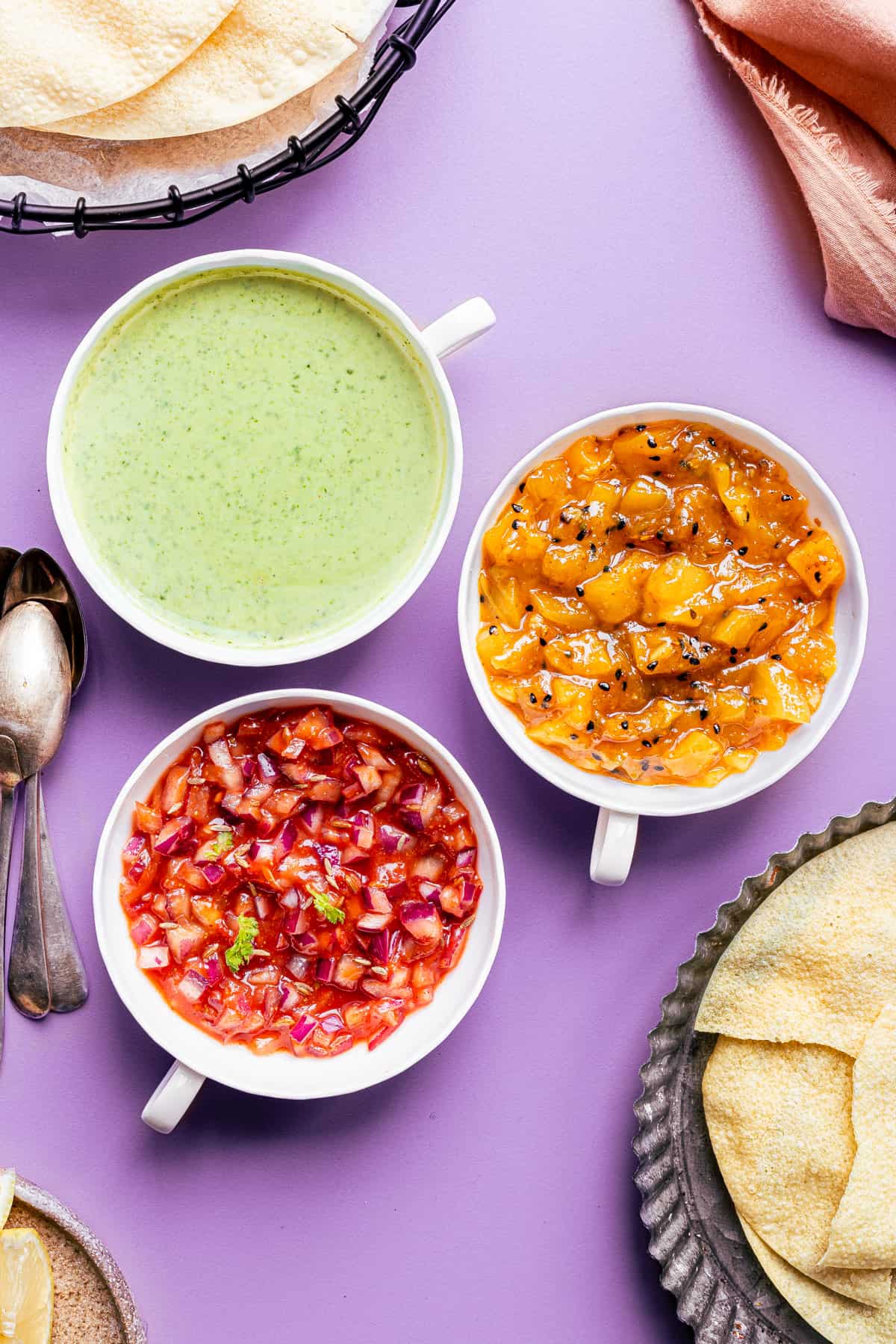 Easy Indian Poppadom Dips - Sandhya's Kitchen