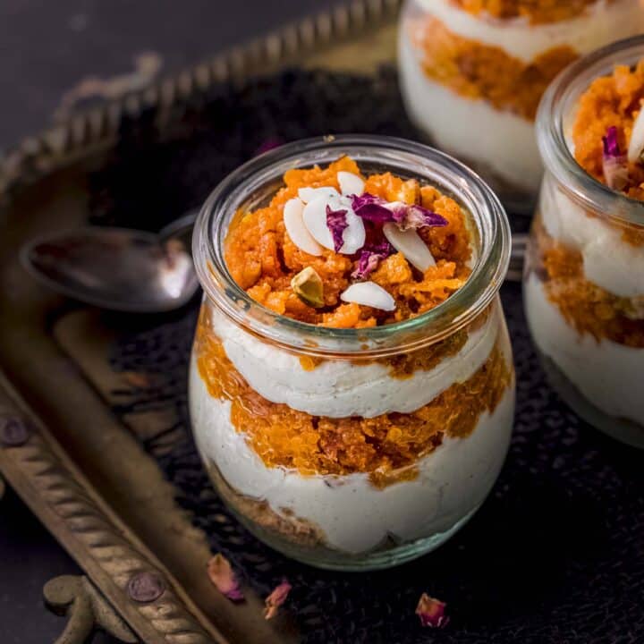 Easy Gajar Halwa cheesecake jars - Sandhya's Kitchen