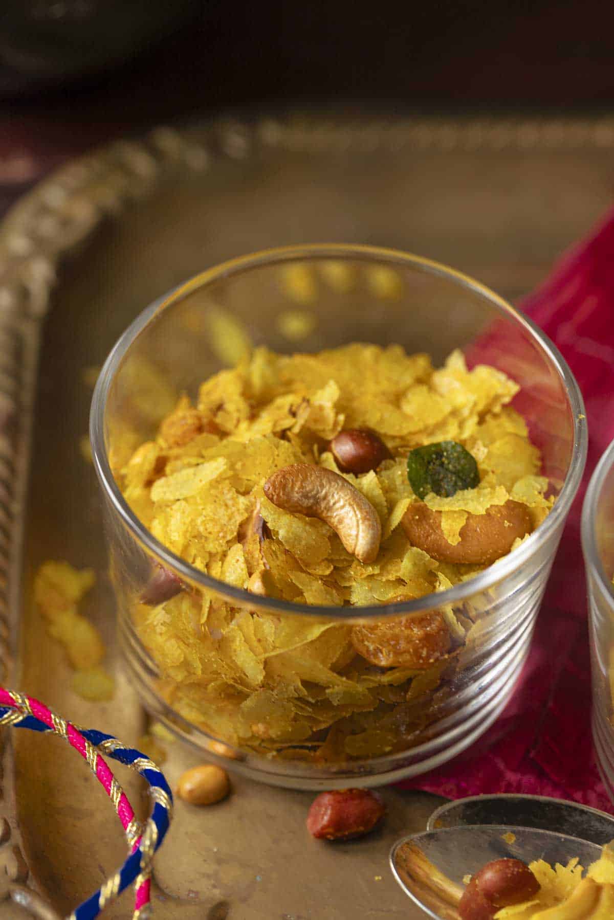 Roasted Thin Poha Chivda - Sandhya's Kitchen