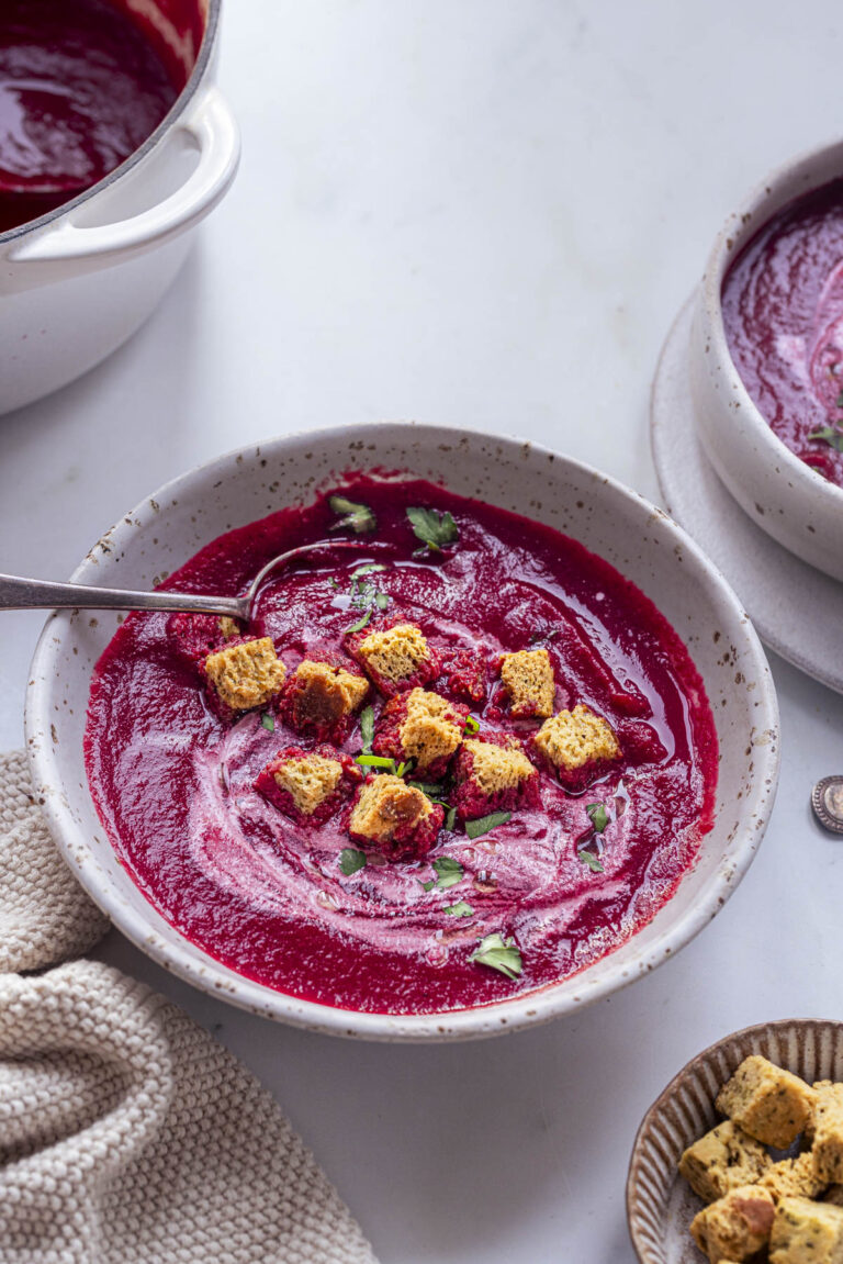 Roasted Beetroot Soup recipe (Vegan) - Sandhya's Kitchen