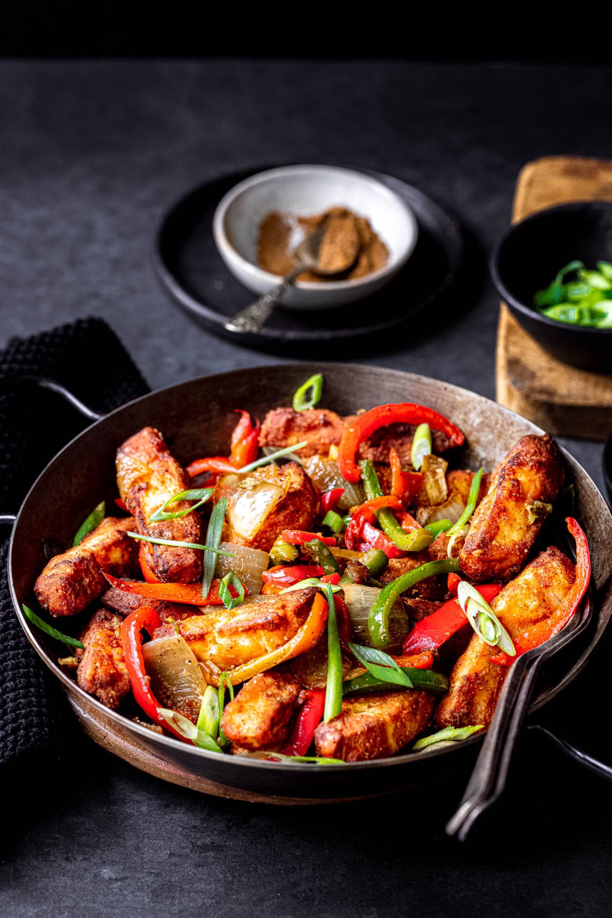 Chinese style Salt and Pepper Halloumi fries - Sandhya's Kitchen