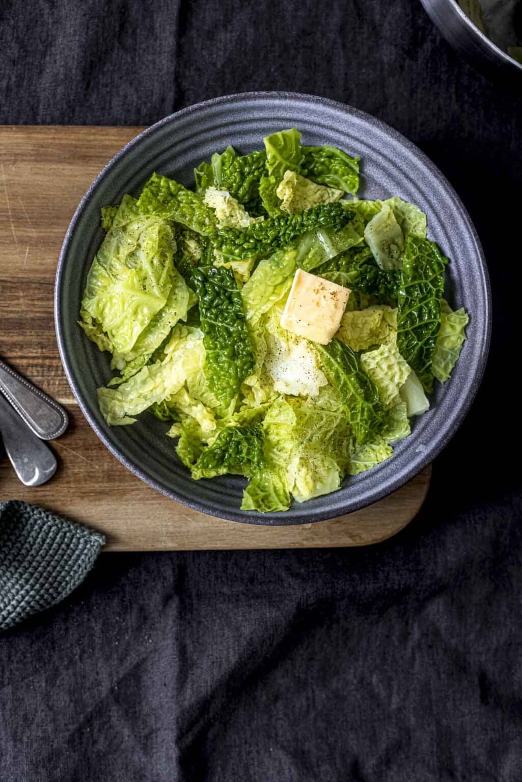 Buttered Savoy cabbage - Sandhya's Kitchen