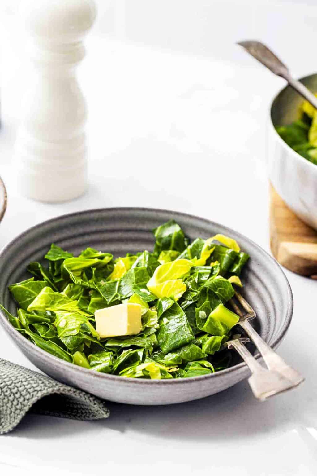 Buttered Spring Greens - Sandhya's Kitchen