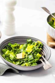 Buttered Spring Greens - Sandhya's Kitchen